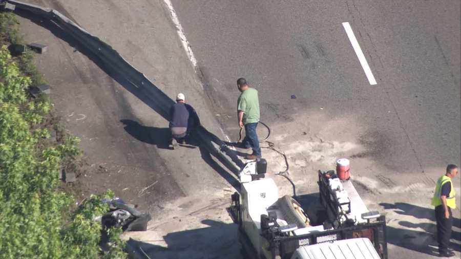 Images: 2 semis involved in crash on I-64 East