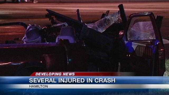 Four injured in Hamilton crash