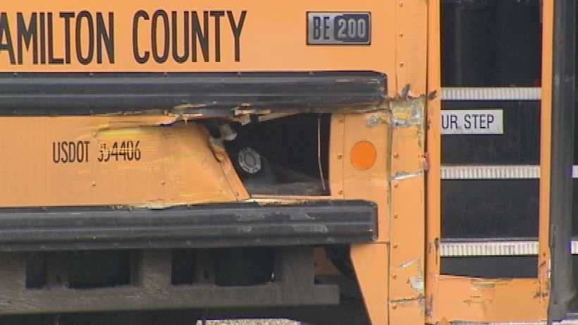 Images: Trash truck runs into school bus