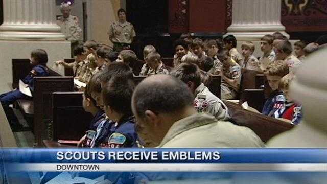 Boy Scouts receive religious emblems at cathedral