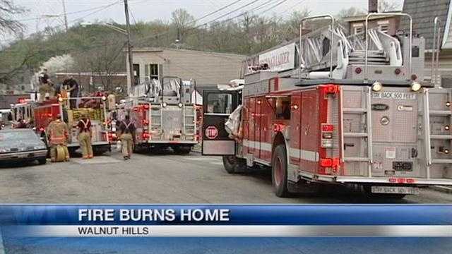 Family displaced after fire at Walnut Hills home