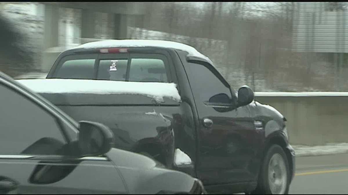 Flying ice causing hazard on roadways