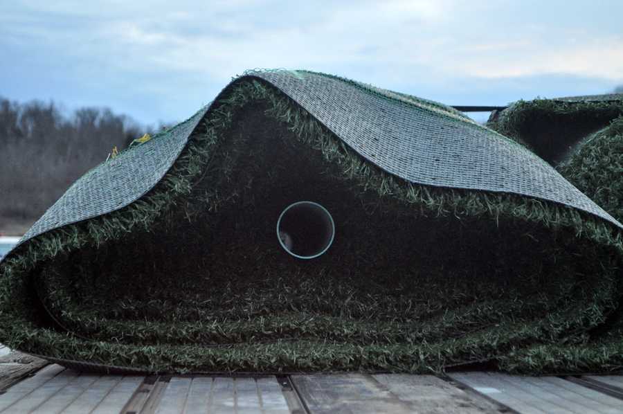 Photos: Superdome turf arrives at Taylor H.S.