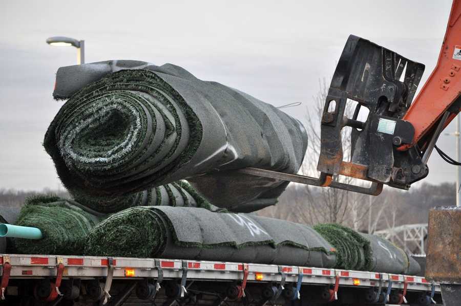 Photos: Superdome turf arrives at Taylor H.S.