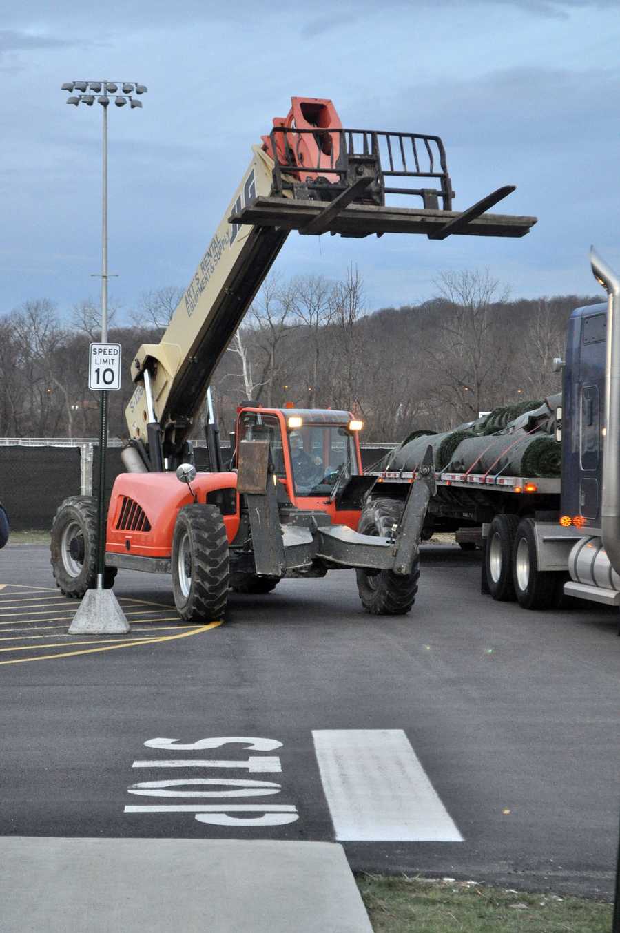 Photos: Superdome turf arrives at Taylor H.S.