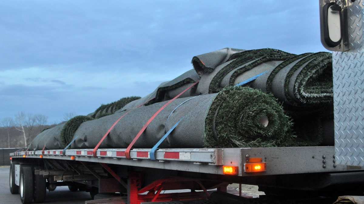 Photos: Superdome turf arrives at Taylor H.S.
