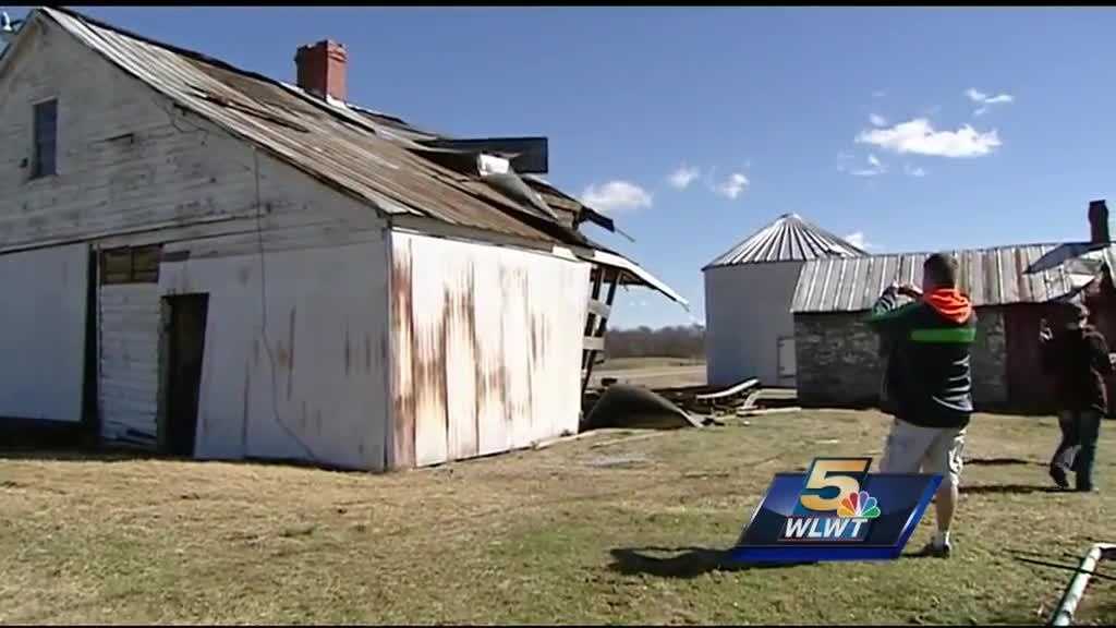 Damage caused by EF1 tornado