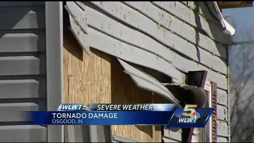 Damage caused by EF1 tornado