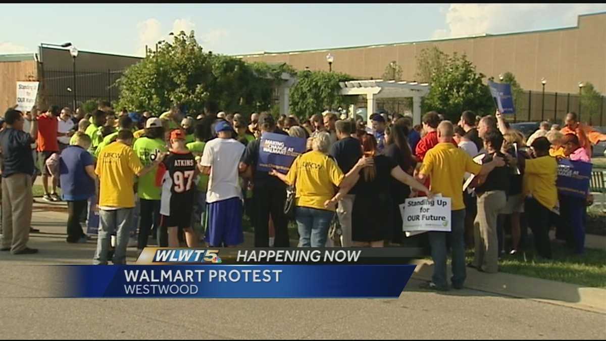 Workers protest at Westwood Walmart