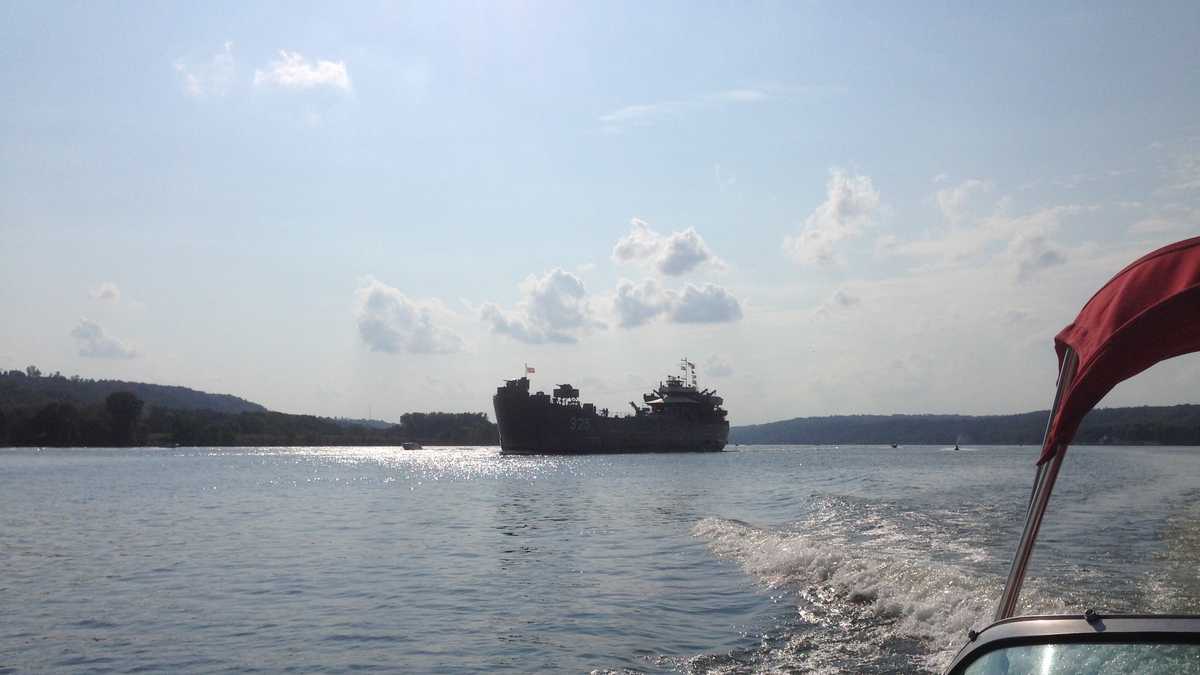 Images: Navy ship cruises up Ohio River