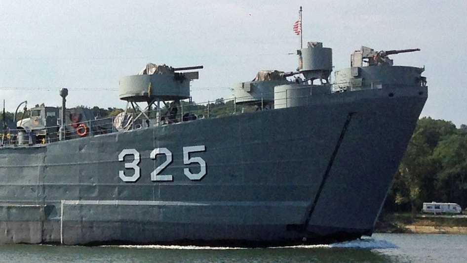 Images: Navy ship cruises up Ohio River