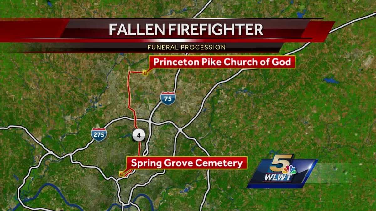 Procession route for fallen firefighter creates 20-mile memorial