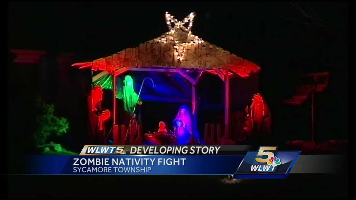 Township withdraws code violation charges over zombie Nativity scene