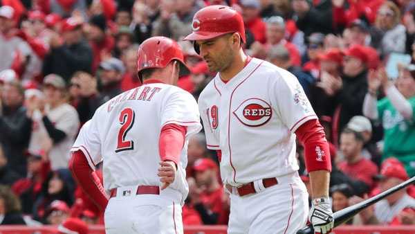 Reds rally in the eighth, beat Phillies 6-2 on Opening Day