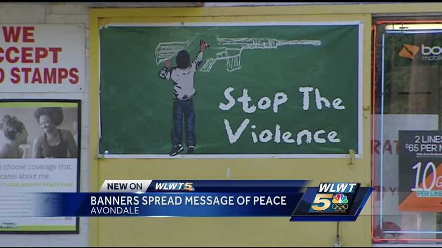 Anti-violence banners pop up along Cincinnati's toughest streets
