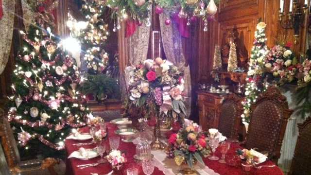 Victoria Mansion decorated with 'Gilded Age' theme