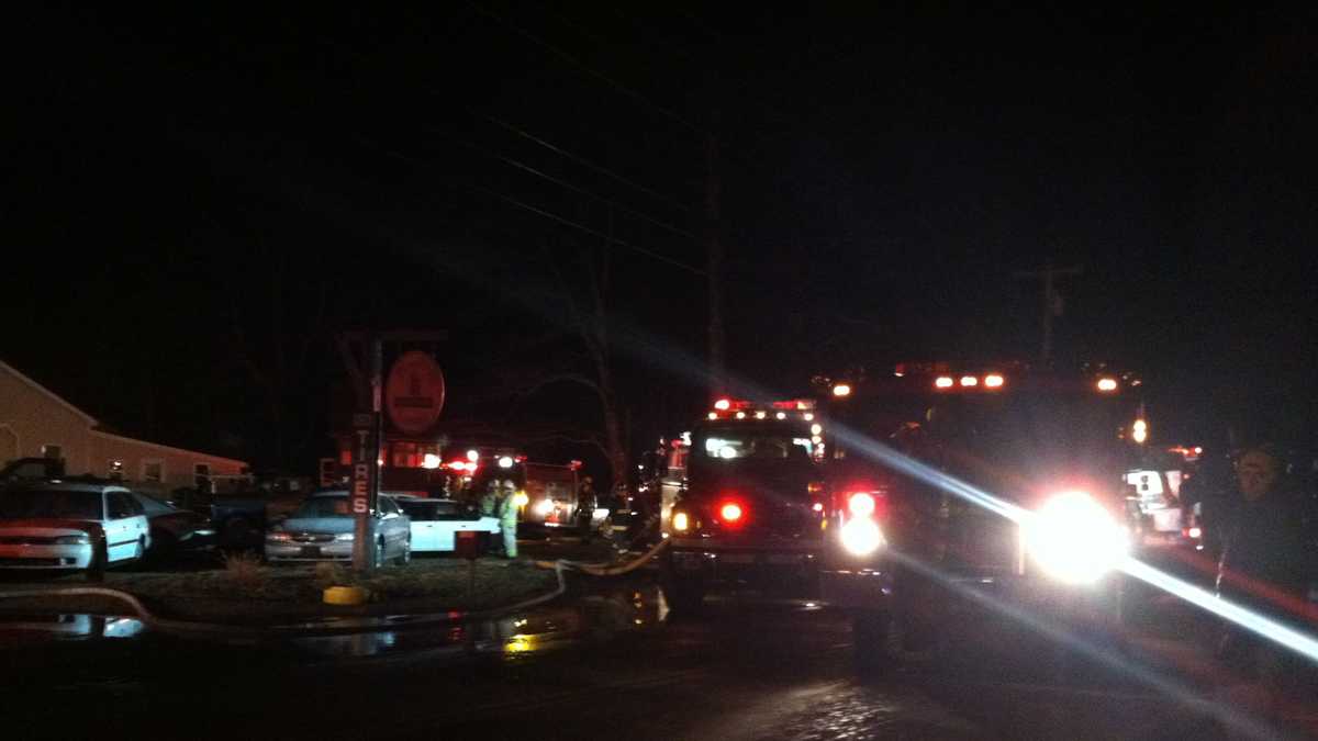 Crews battle Buxton fire
