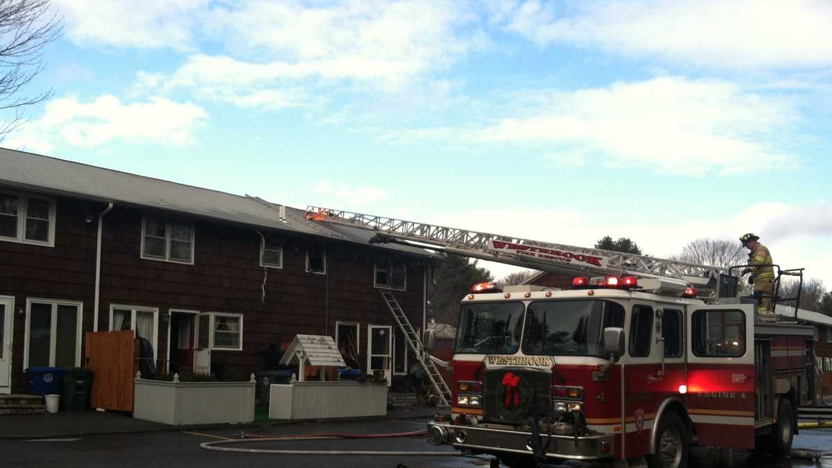 Photos: Westbrook fire closes busy road