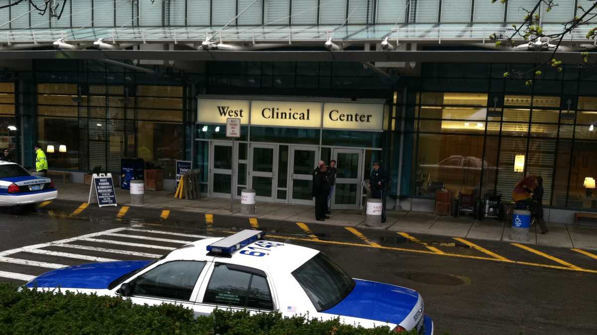 Photos: Heavy police presence at hospital treating bombing suspect