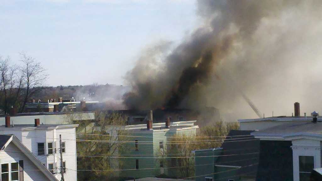 Photos: Fire destroys 3 Lewiston buildings