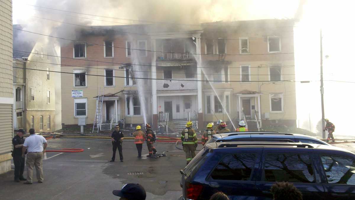 Photos: Fire destroys 3 Lewiston buildings