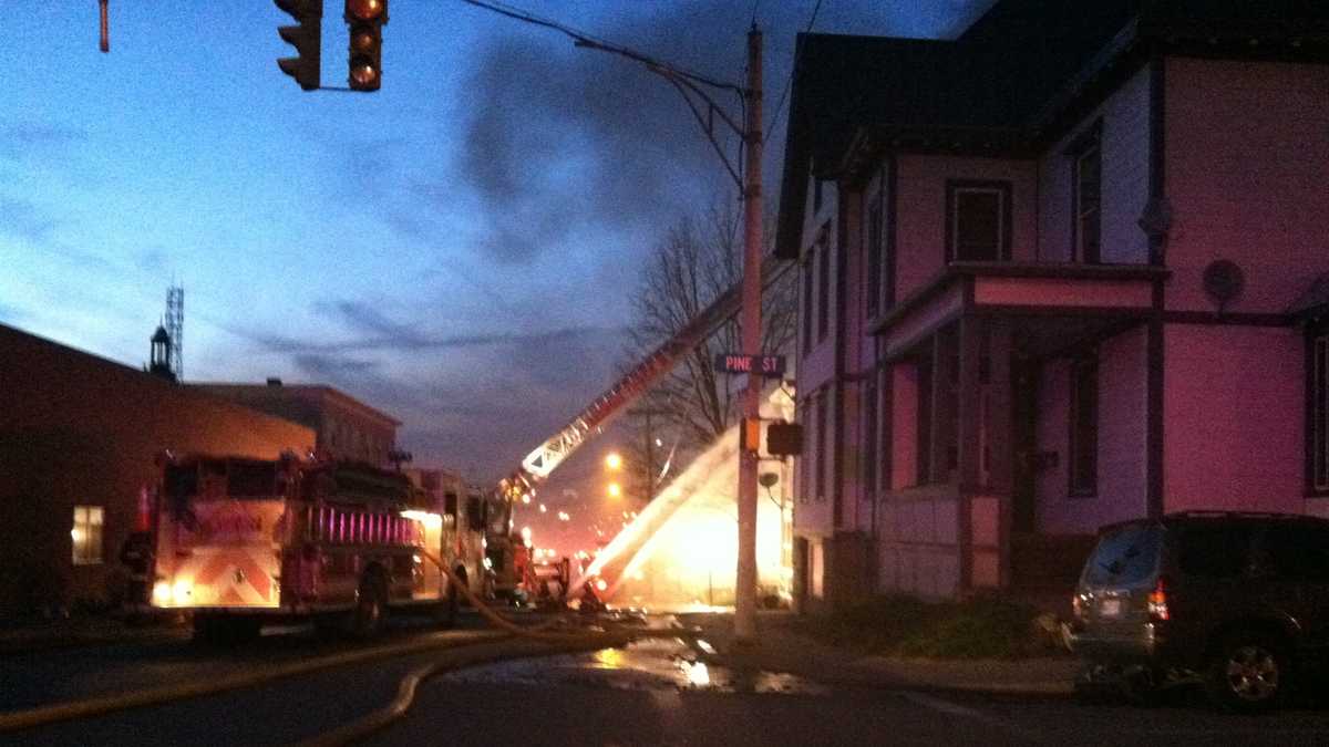 Photos: Fire destroys 3 Lewiston buildings
