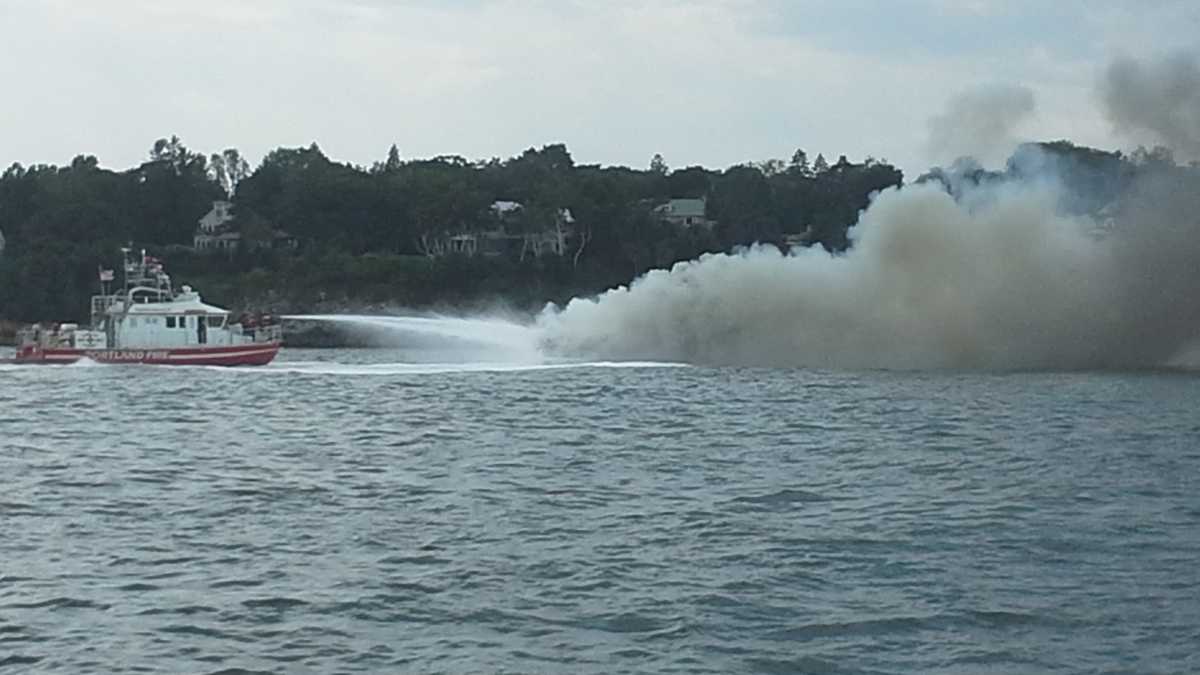 Photos: Boat catches fire in Portland Harbor