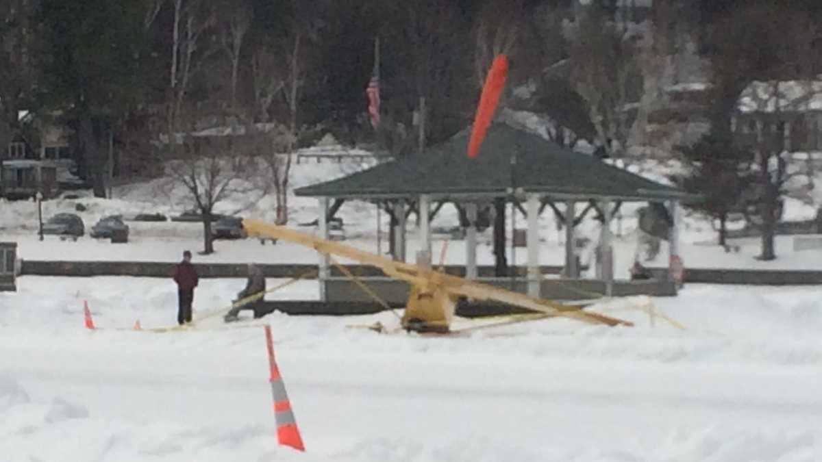 Photos: Plane crash-lands on Alton Bay