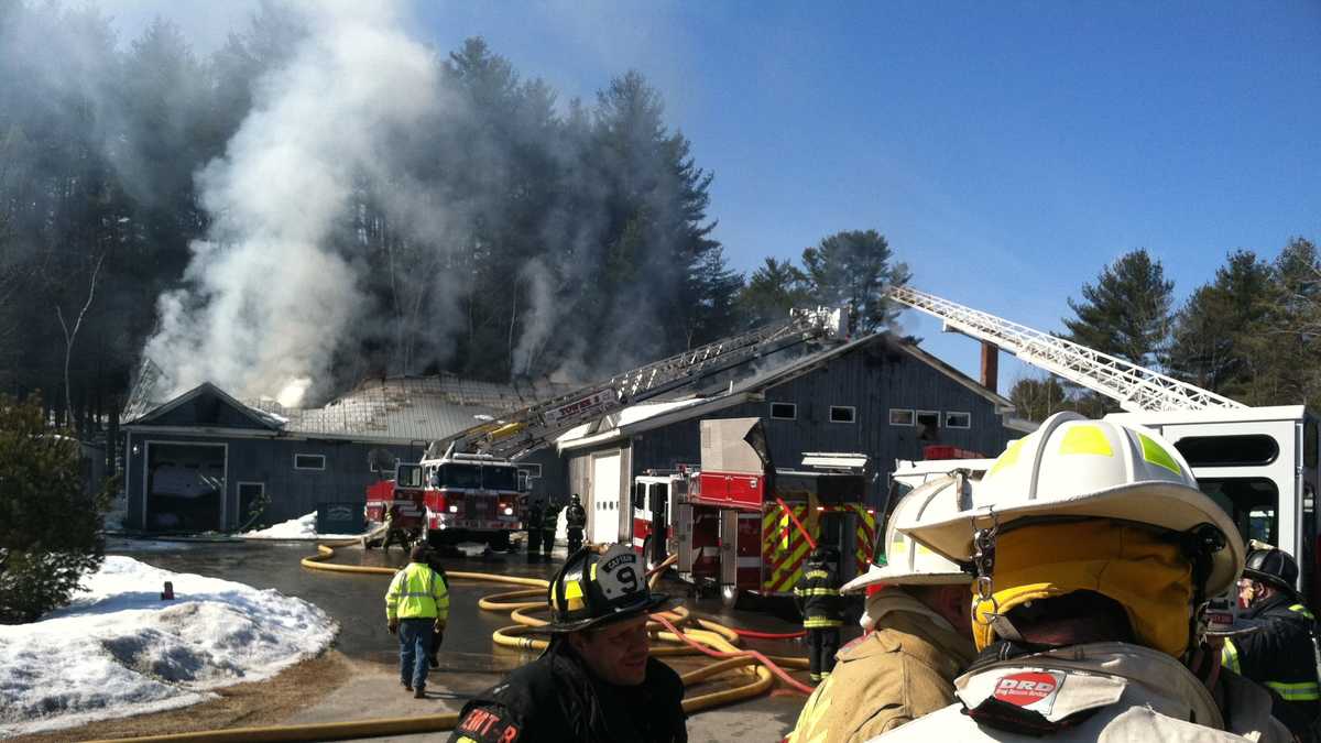 Photos: Crews battle fire at Gorham cabinetmaker