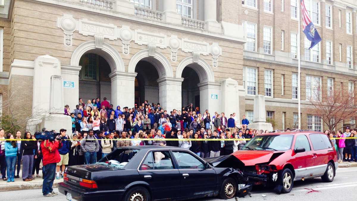 Photos: Students witness mock car crash