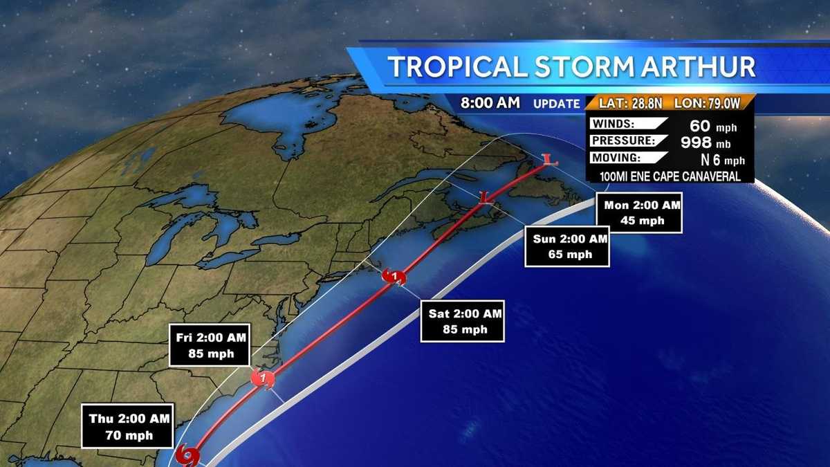 Arthur, cold front could bring wet Fourth of July