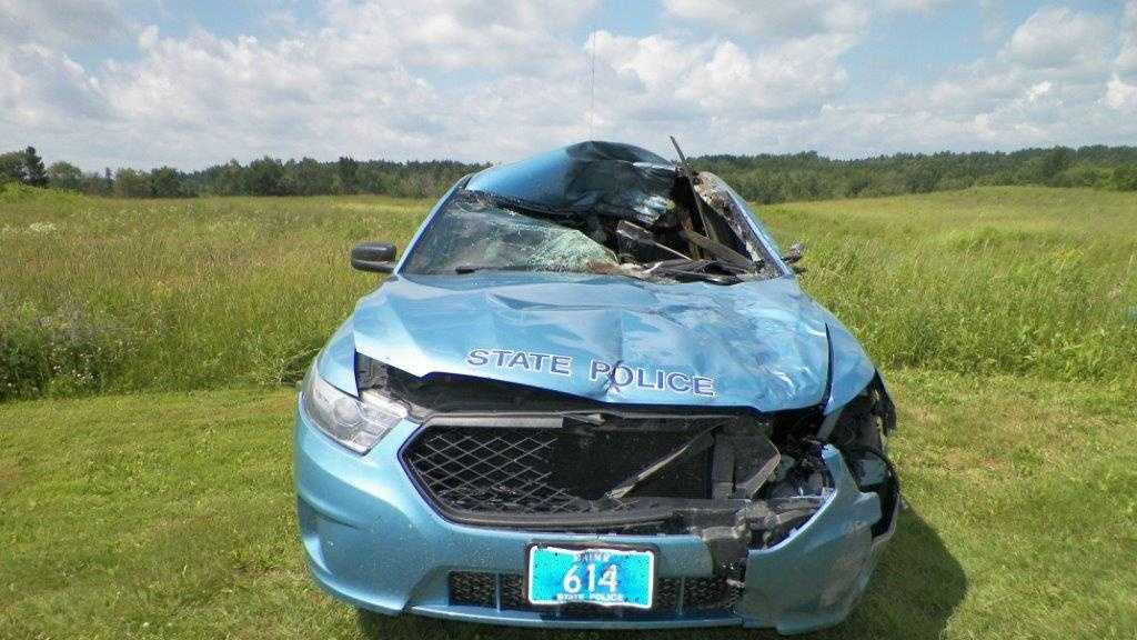 Photos: Cruiser totaled in moose collision
