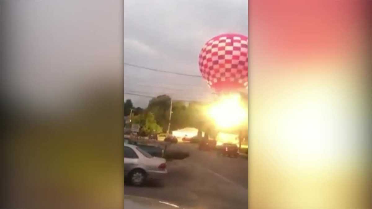 Images capture explosions as hot air balloon crashes