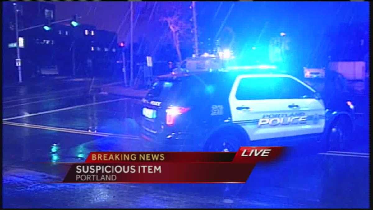 Photos: Suspicious object found outside Portland PD
