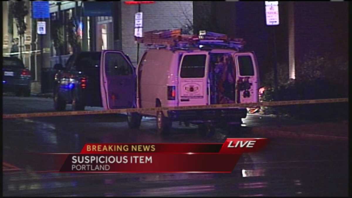 Photos: Suspicious object found outside Portland PD