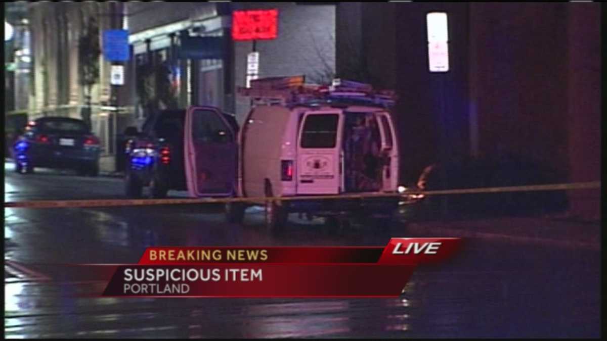 Photos: Suspicious object found outside Portland PD