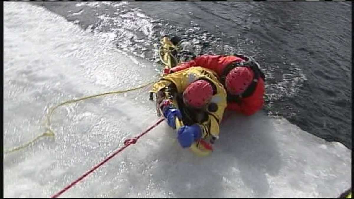 Learning lifesaving techniques to survive through ice