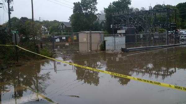 Flooded Bath substation knocks out power to shipyard