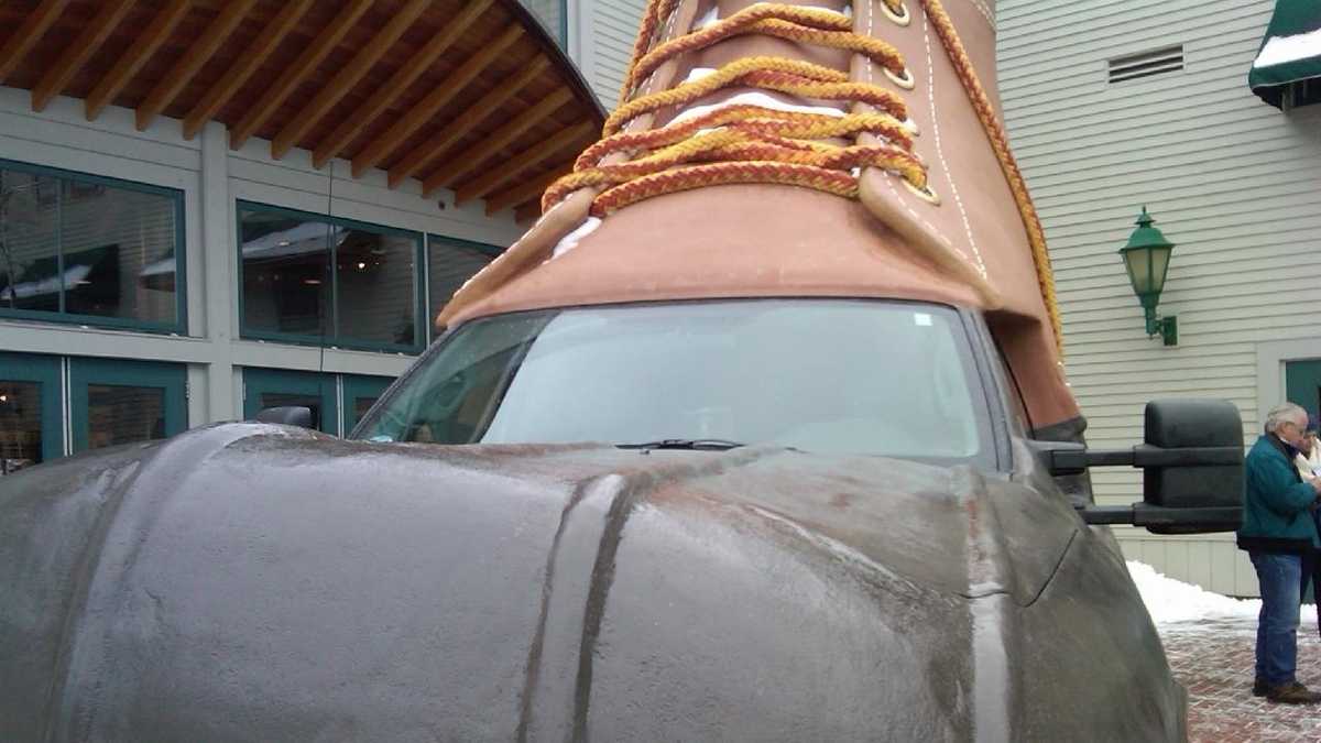 L.L. Bean's Bootmobile leads art car convoy