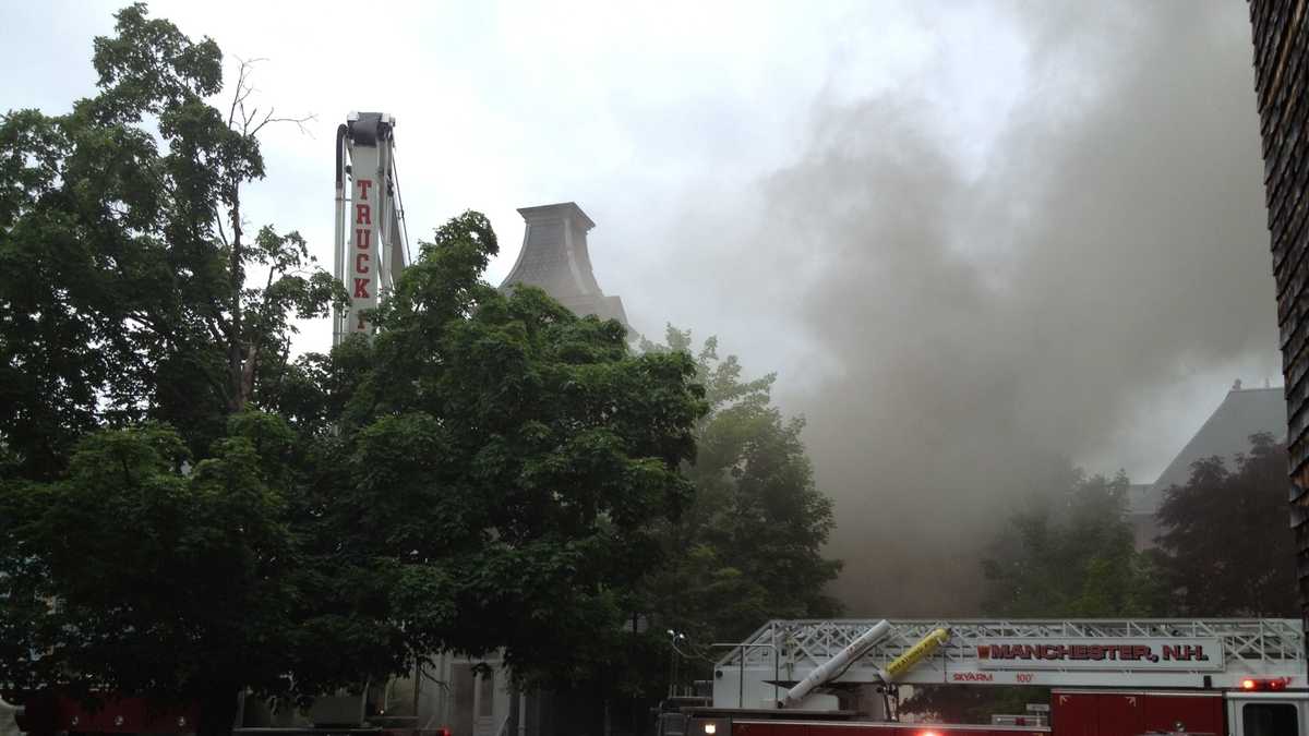 Images: Building burns in Manchester