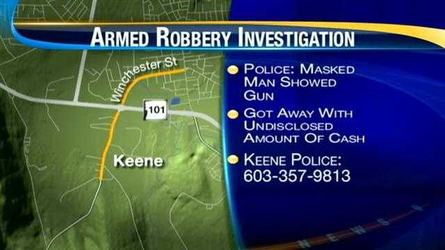 Keene police investigate an armed robbery