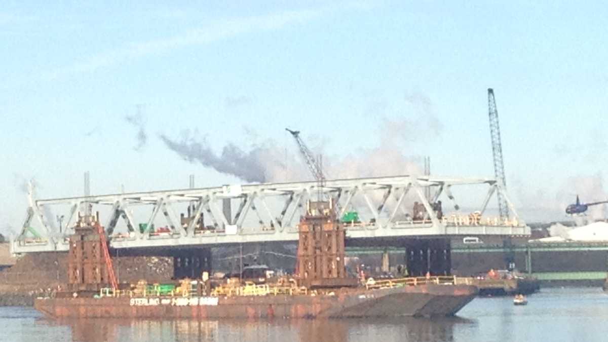 Images: First part of new Memorial Bridge moved into place