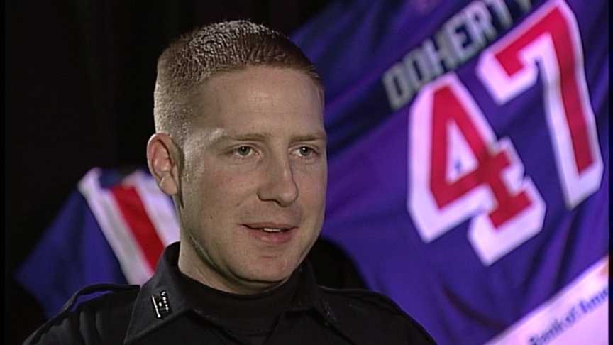 1 year after shooting, Doherty comes full circle