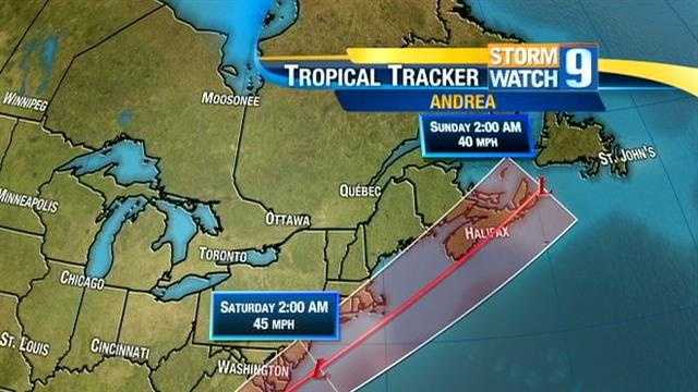 Tracking Maps: Tropical Storm Andrea