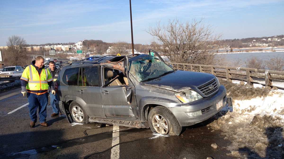 Driver survives 50-foot fall in Revere crash