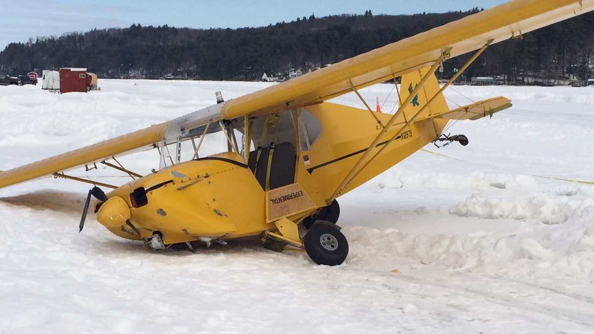 Photos: Plane crash-lands on Alton Bay