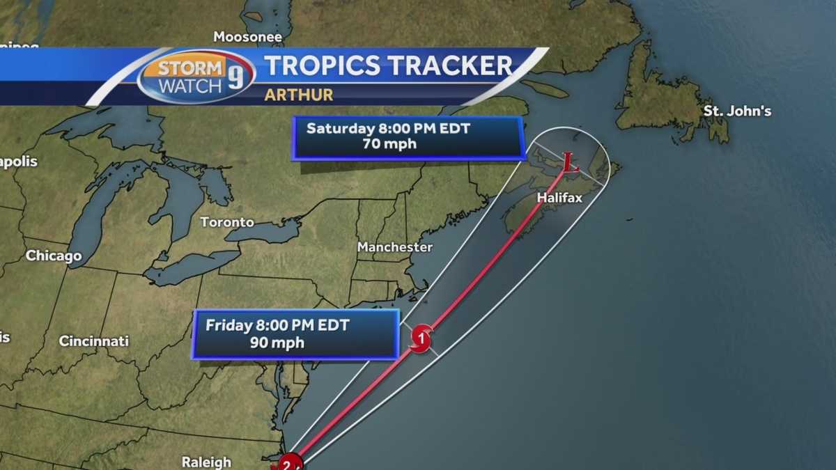 Hurricane Arthur tracking maps; latest hour-by-hour futurecast