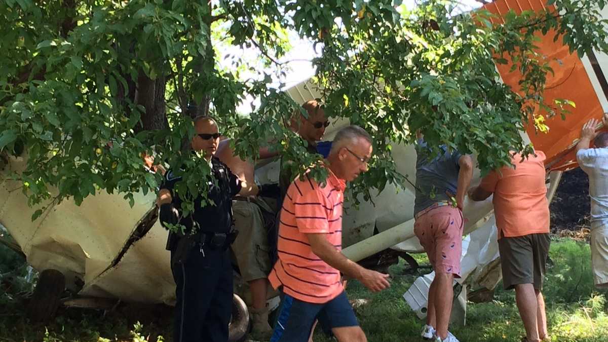Images: Plane crashes into trees after takeoff