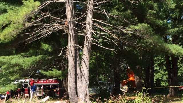 Images: Plane crashes into trees after takeoff