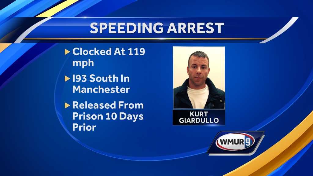 Driver recently released from prison clocked at 119 mph